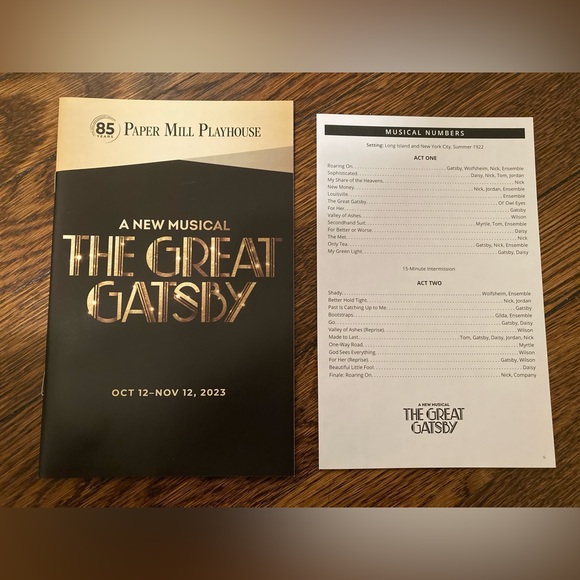 Broadway | Accents | Great Gatsby Musical Playbill Song List Jeremy ...